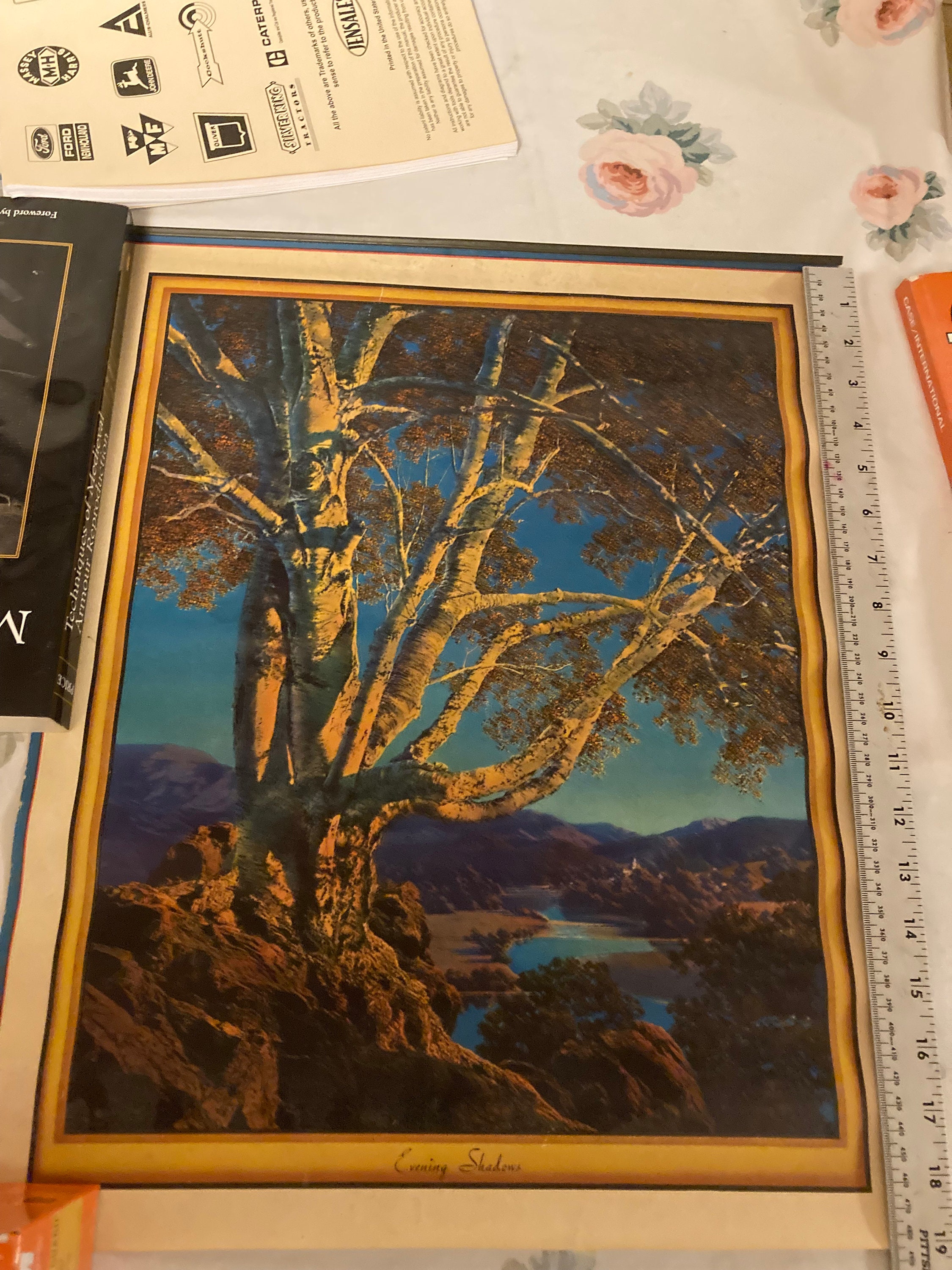 Maxfield Parrish 1940 Lithograph Evening Shadows Aka Old White Birch ...