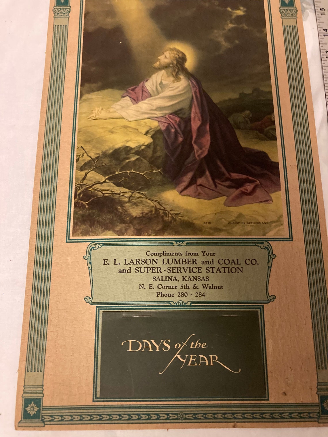 1935 Calendar With Lithographic Art christ in - Etsy