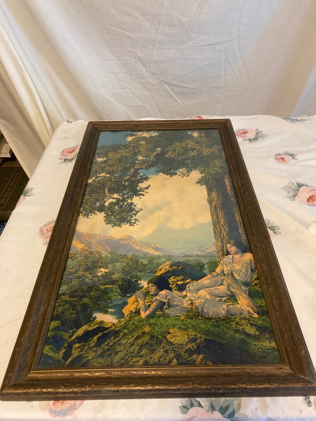 1927 Maxfield Parrish hilltop Framed 16 3/4x30 1/2 Original 1927 ...