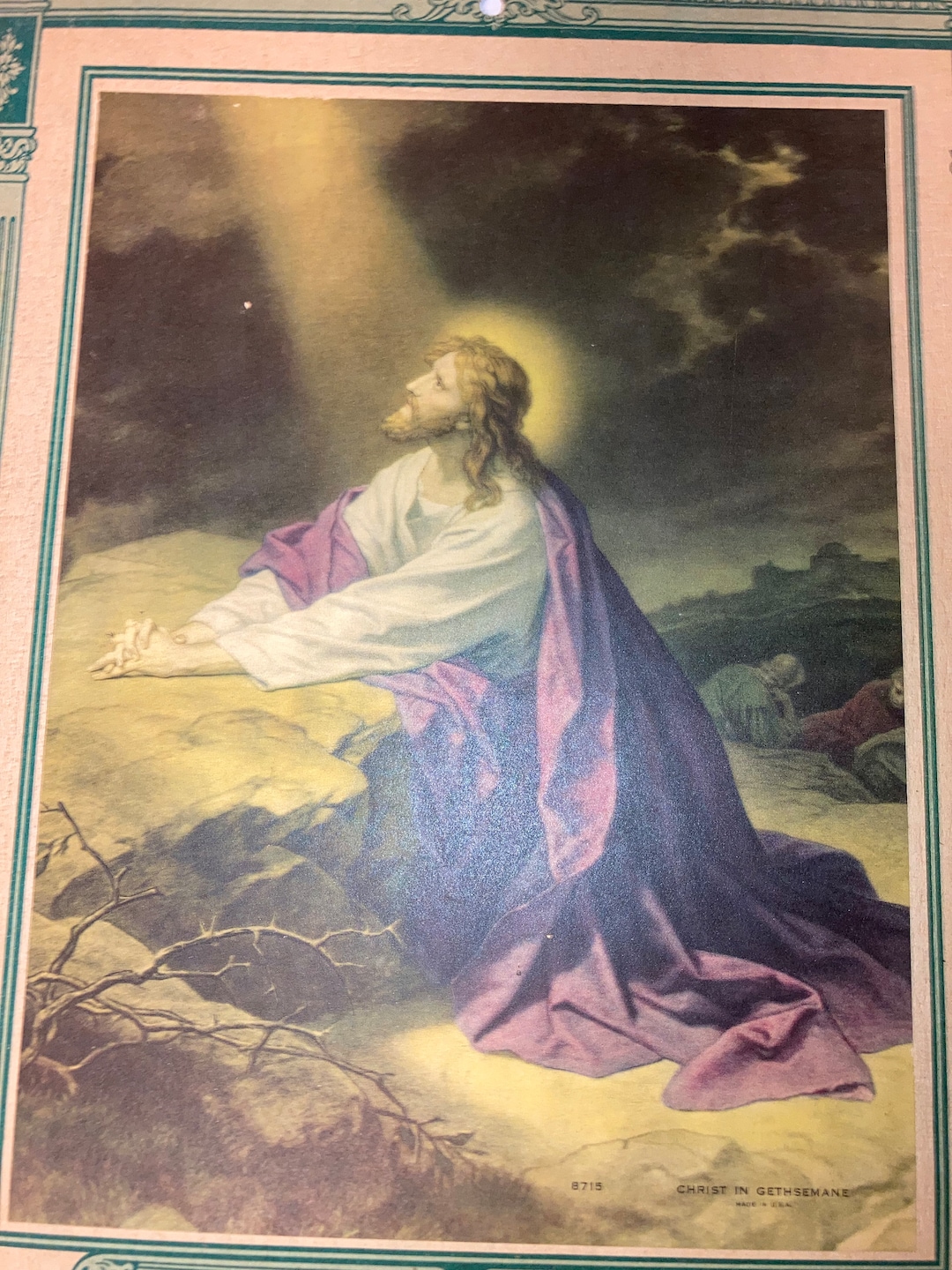 1935 Calendar With Lithographic Art "christ in Gethsemane" by Heinrich ...