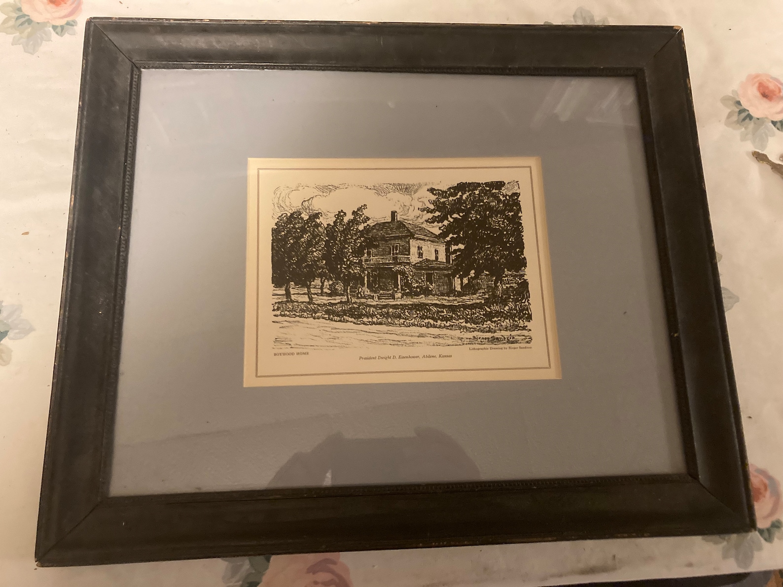 Birger Sandzen Lithographic Print "president Eisenhower's Boyhood Home ...
