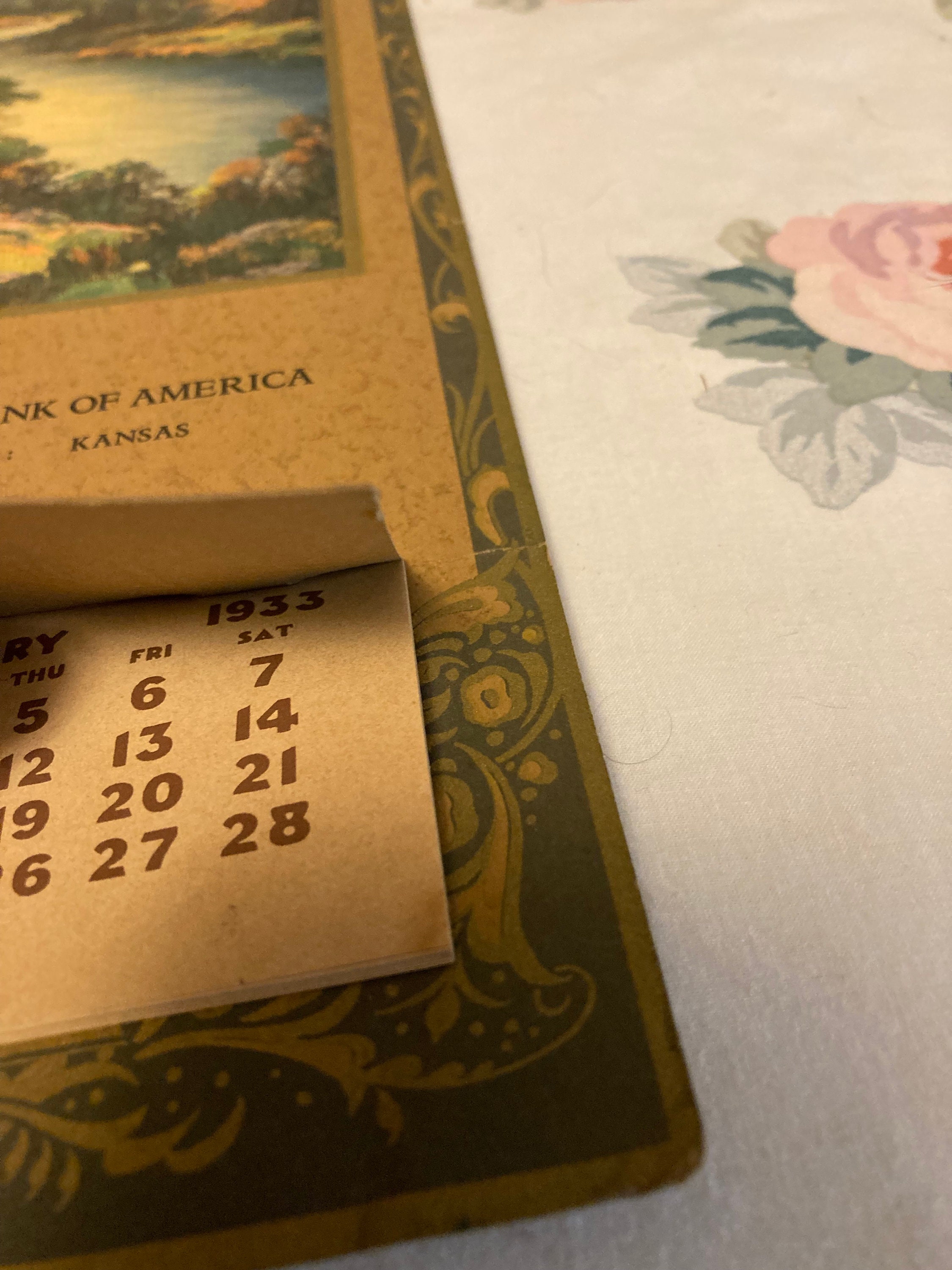1933 Calendar From the National Bank of America Salina - Etsy