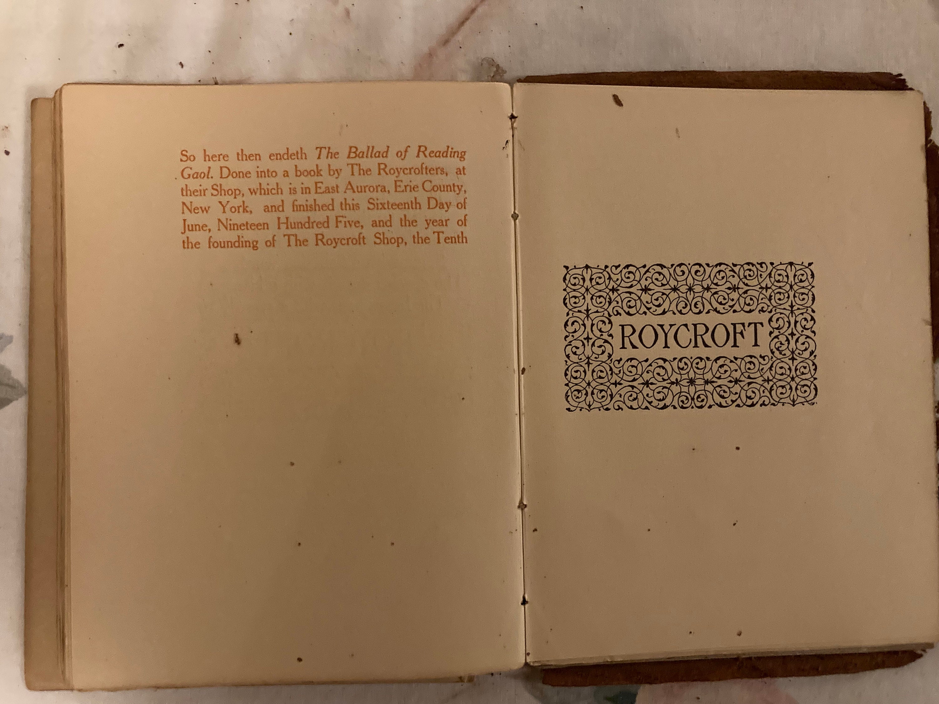 1905 the Ballad of Reading Gaol by Oscar Wilde Published by Roycroft ...