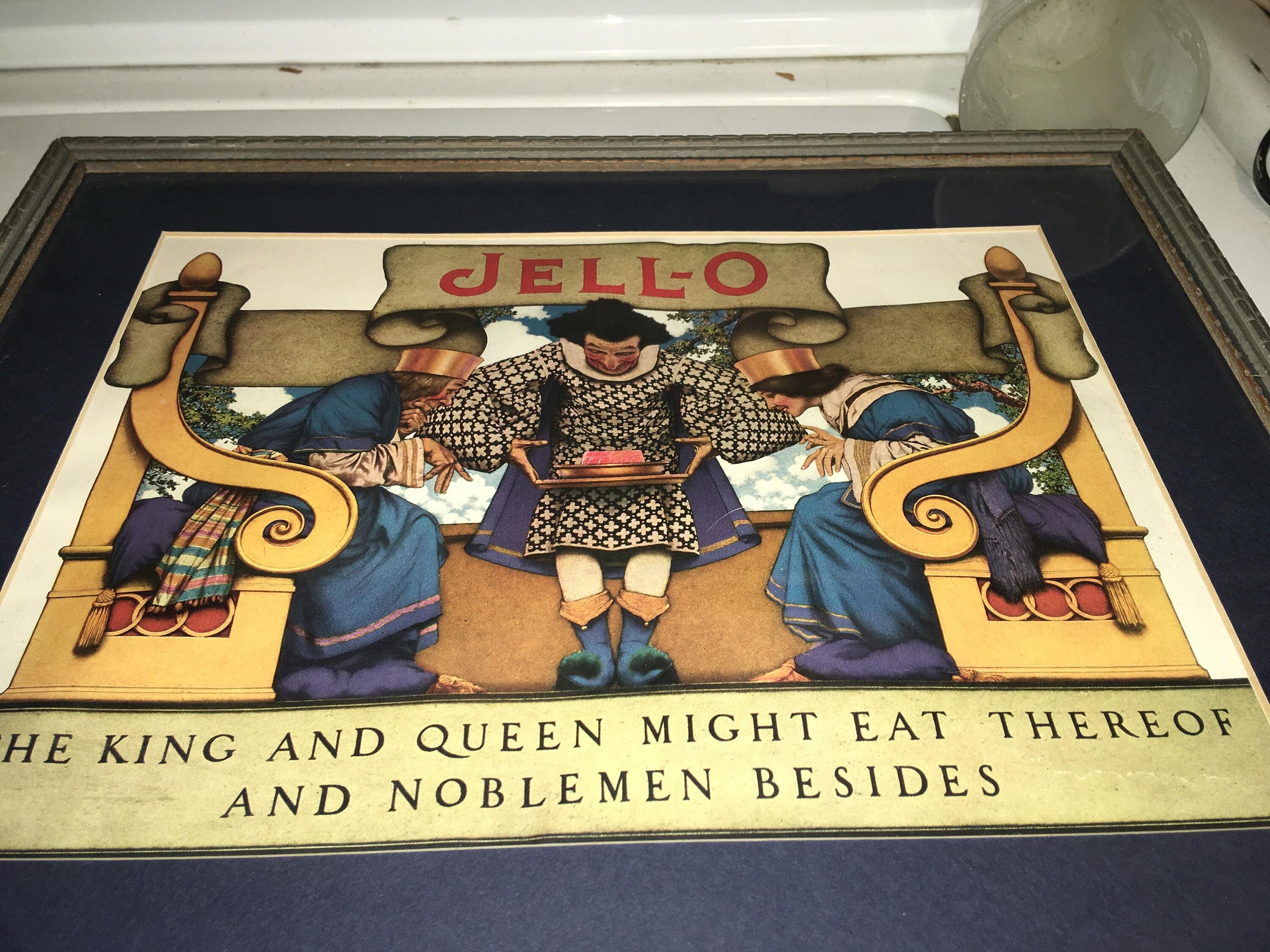 Original Framed Maxfield Parrish Jello Advertisement with King & Queen ...