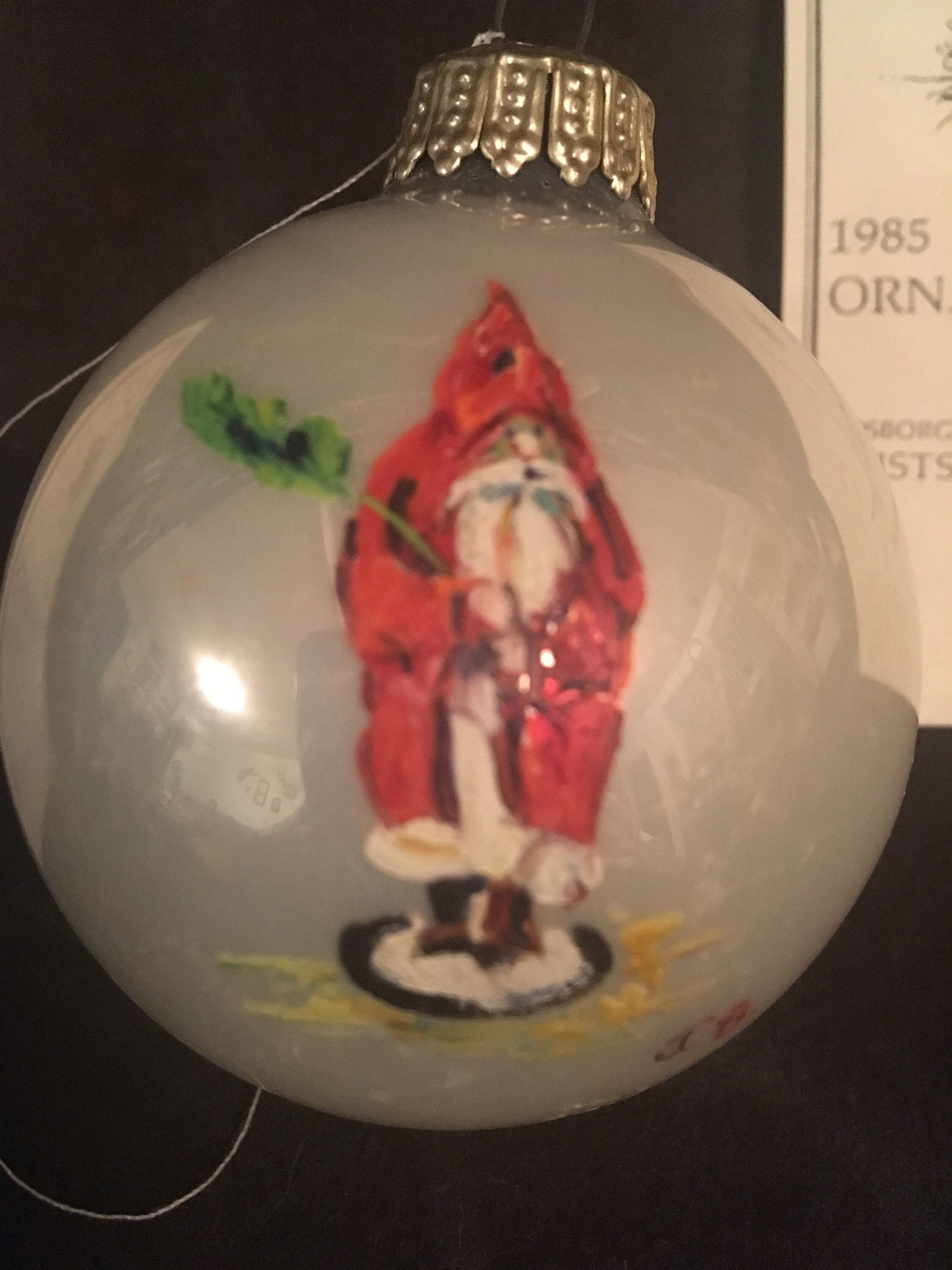 Original 1985 John Blake Bergers Painted Santa Glass Christmas Ornament ...