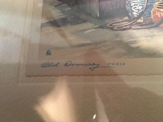 Old Doorway Tasco Watercolor Print Signed by Al Mettel Brown & Bigelow ...