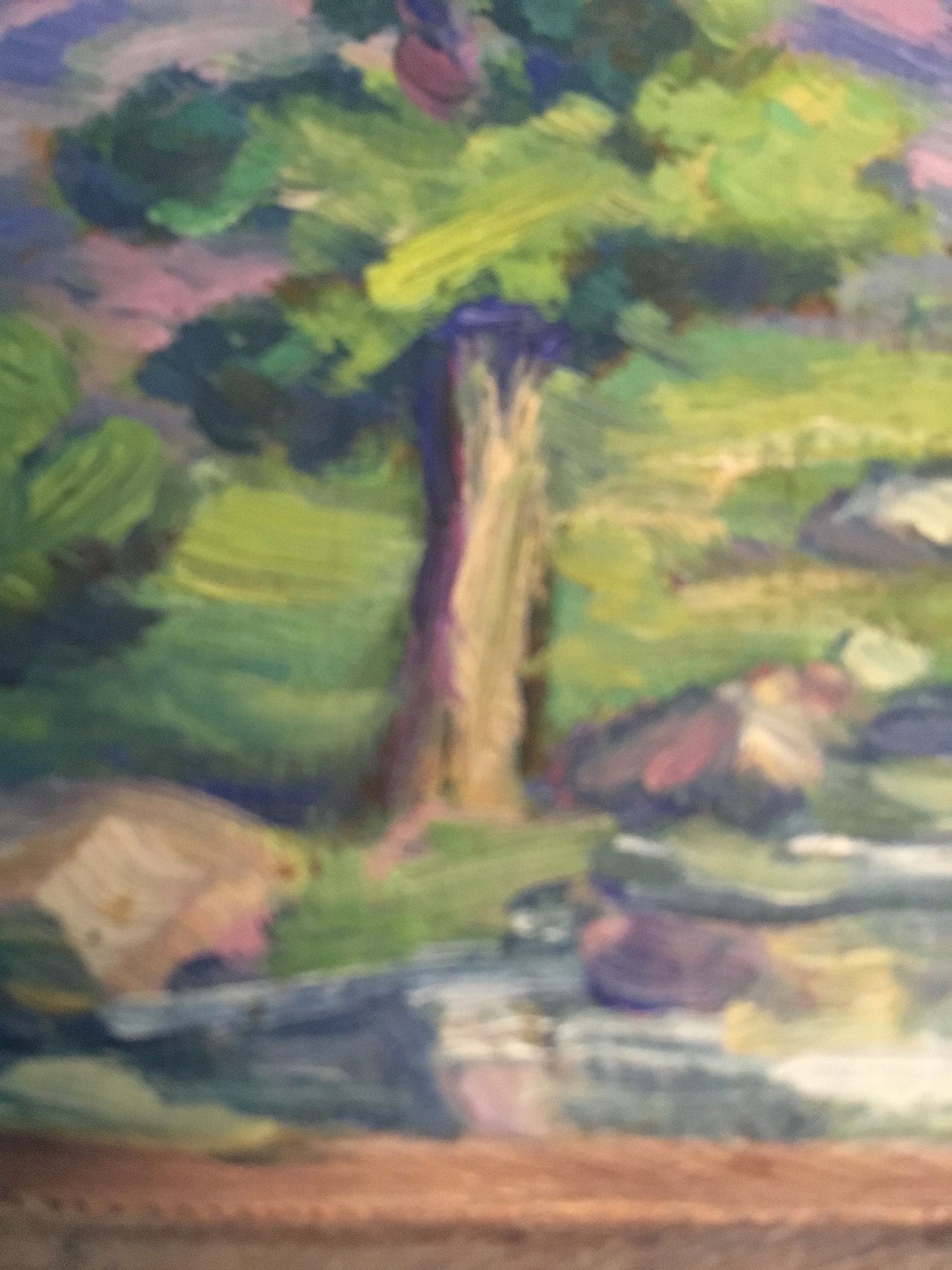 Signe Larson Oil on Board Painting of Tree by Pond Famed - Etsy