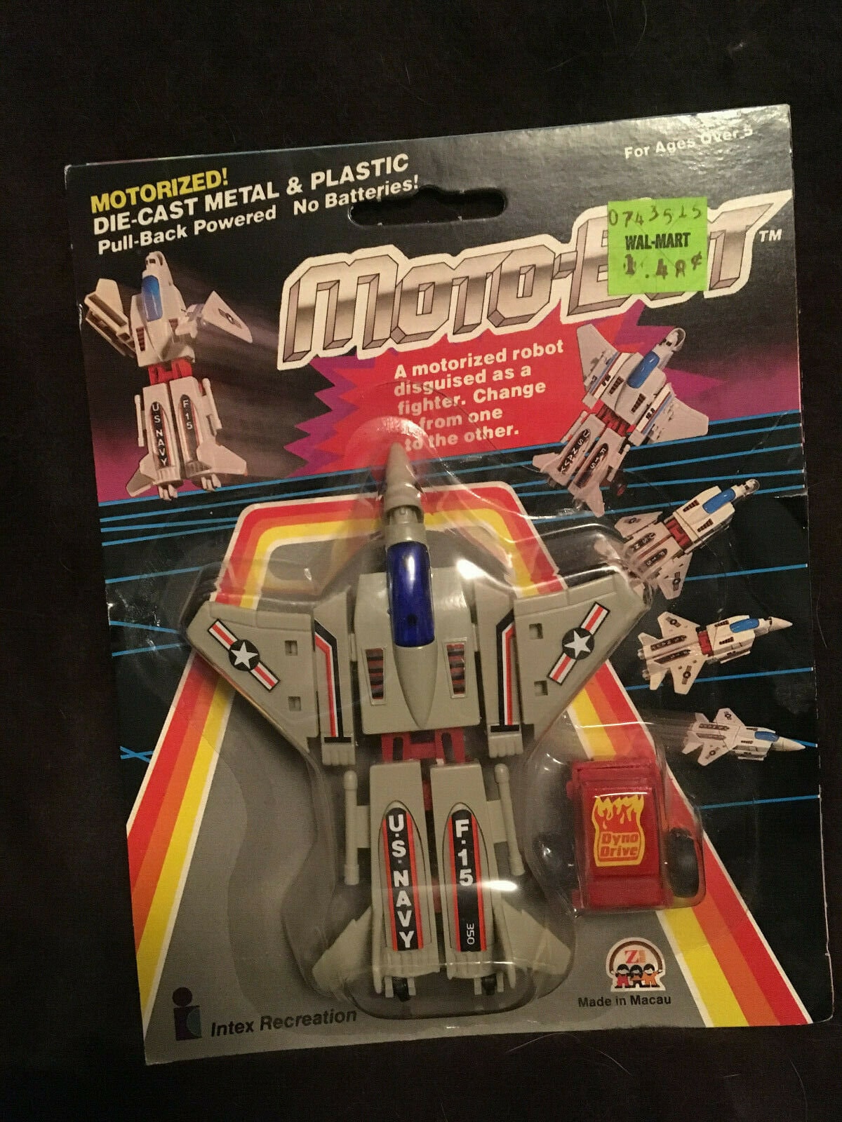 MOTORIZED ROBOT F-15 1984 INTEX Dynabot Motobot Transformers Gobot ...