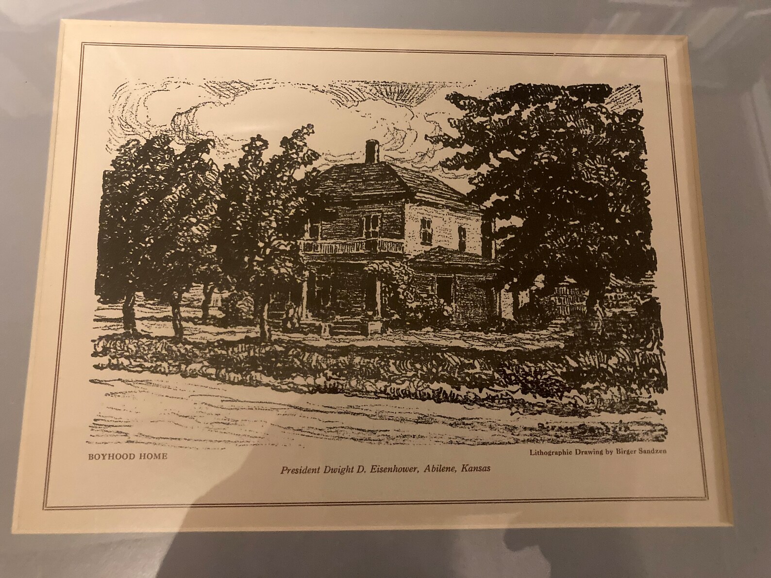 Birger Sandzen Lithographic Print "president Eisenhower's Boyhood Home ...
