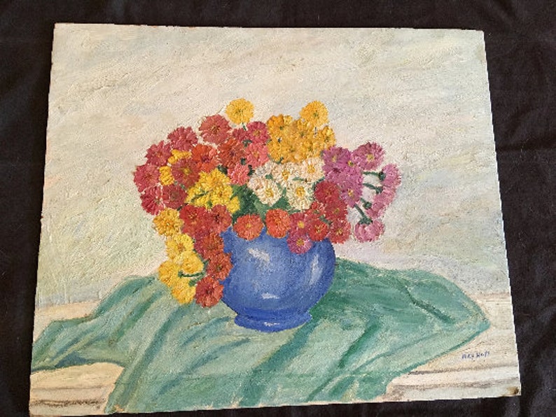 Birger Sandzen Student May Hoff Original Oil Painting Unique Double ...