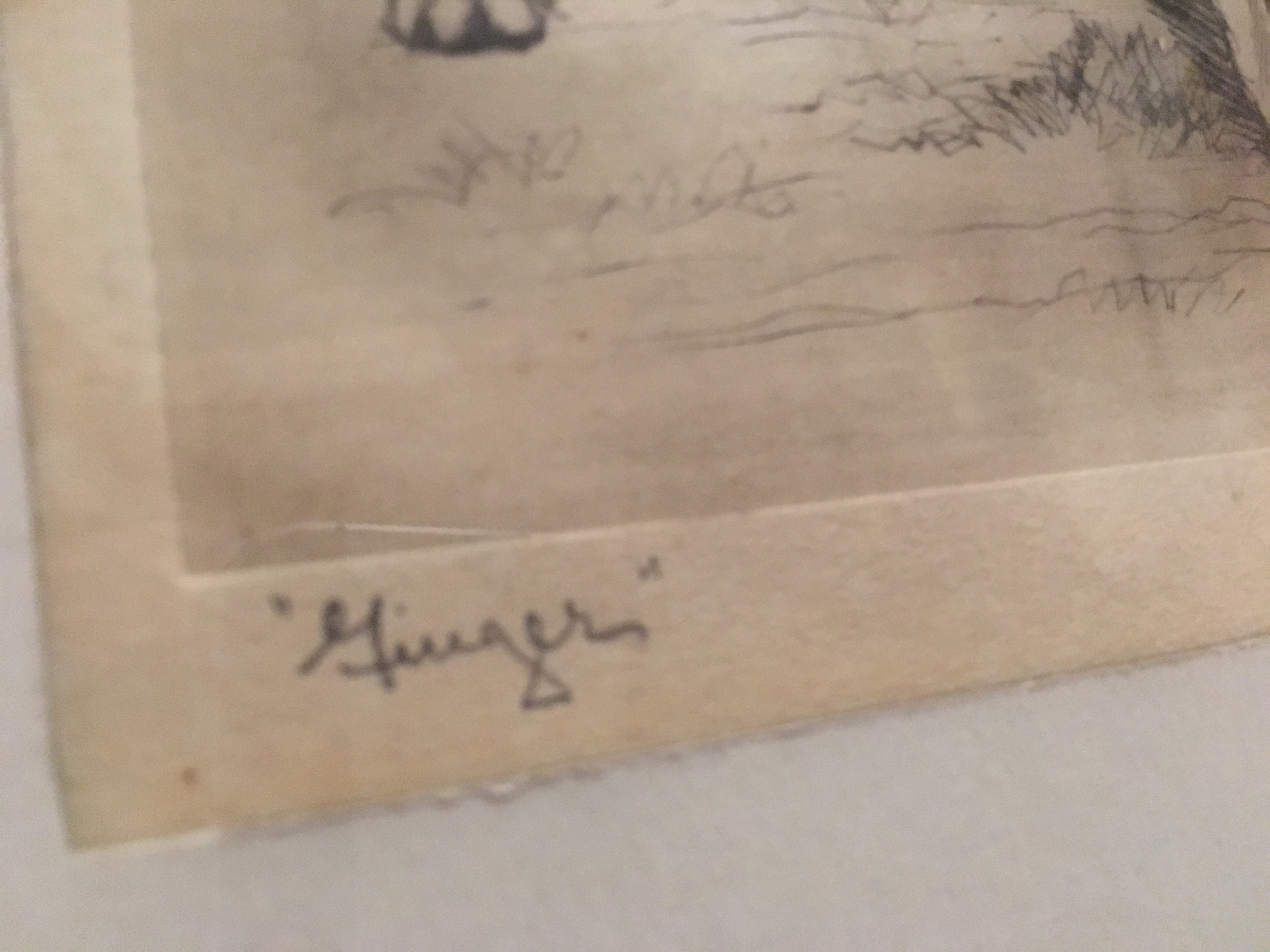 Signe Larson Signed Print From 1933 "ginger" (her Dog) Etching on Silk ...