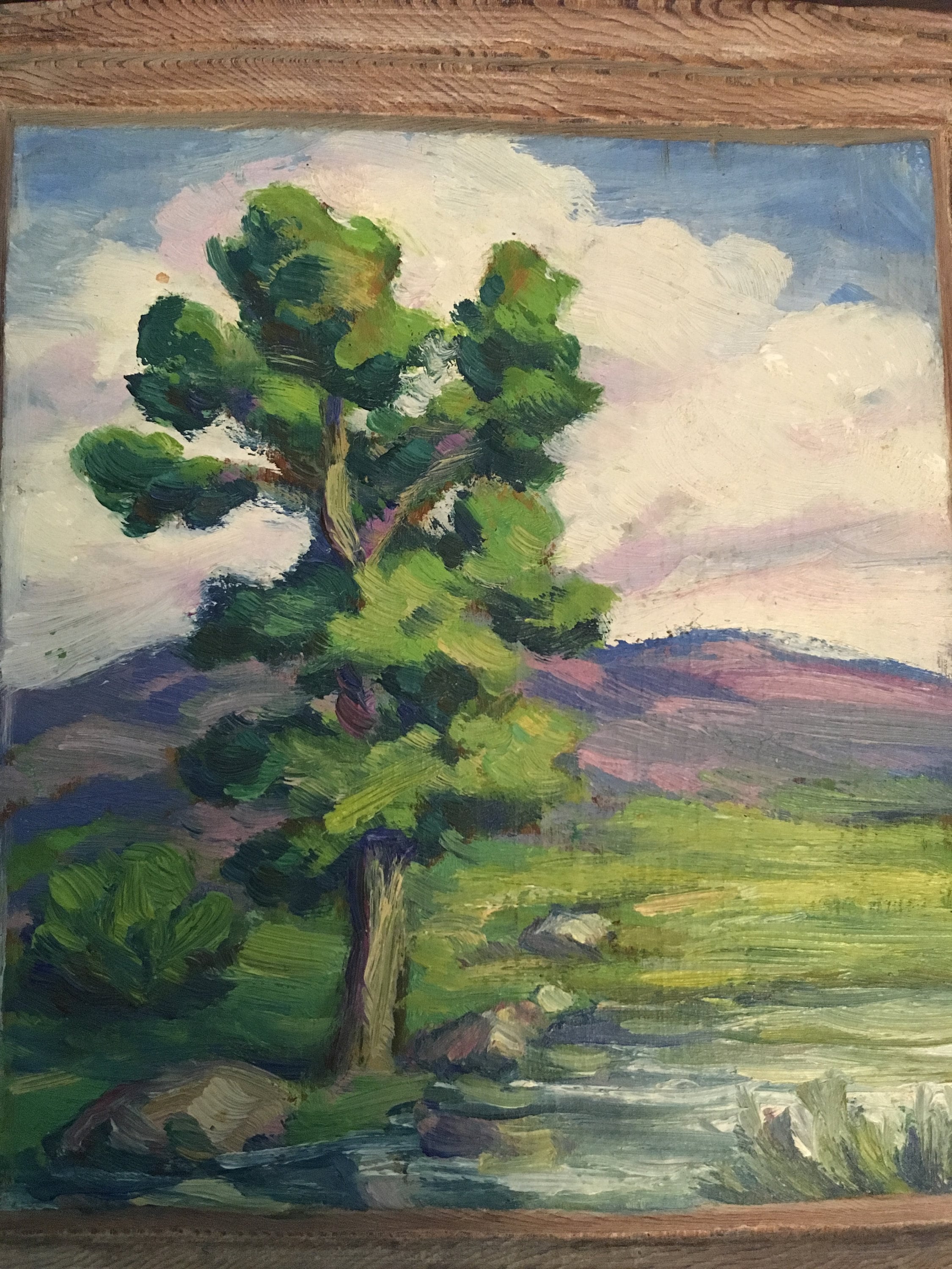 Signe Larson Oil on Board Painting of Tree by Pond Famed - Etsy