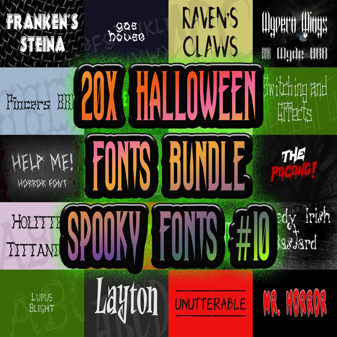 Eerie & Spooky Handwritten Fonts Bundle Perfect for Halloween - Etsy