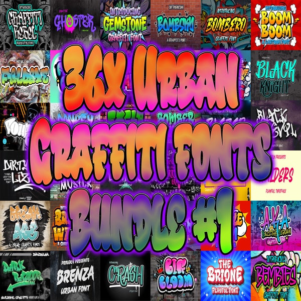 Graffiti Font Bundle Svg - Etsy