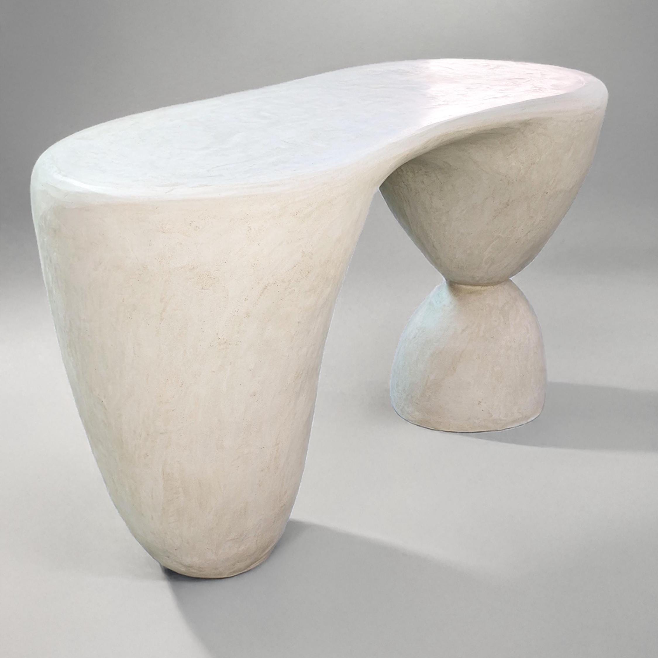 Sculptural Vanity Desk - Console Table in Beige Tadelakt Plaster ...