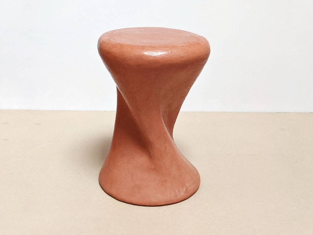 Sculptural Side Table - End Table in Terracotta Tadelakt - Moroccan ...