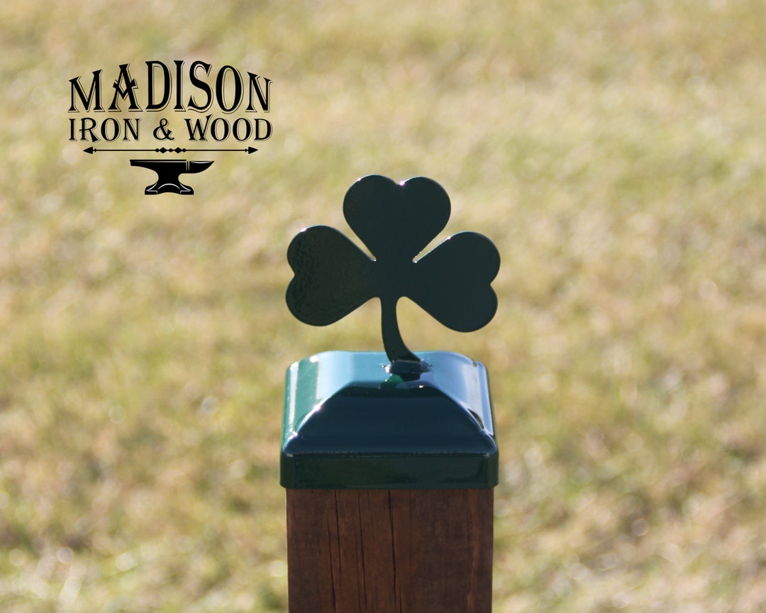 4x4 Shamrock Post Cap fits 3.5 X 3.5 Wood Post, St. Patrick Finial Post ...