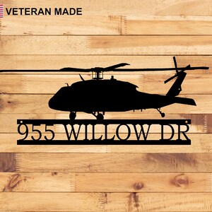 Helicopter Black Hawk Personalized Metal Sign, Military UH-60 Blackhawk ...