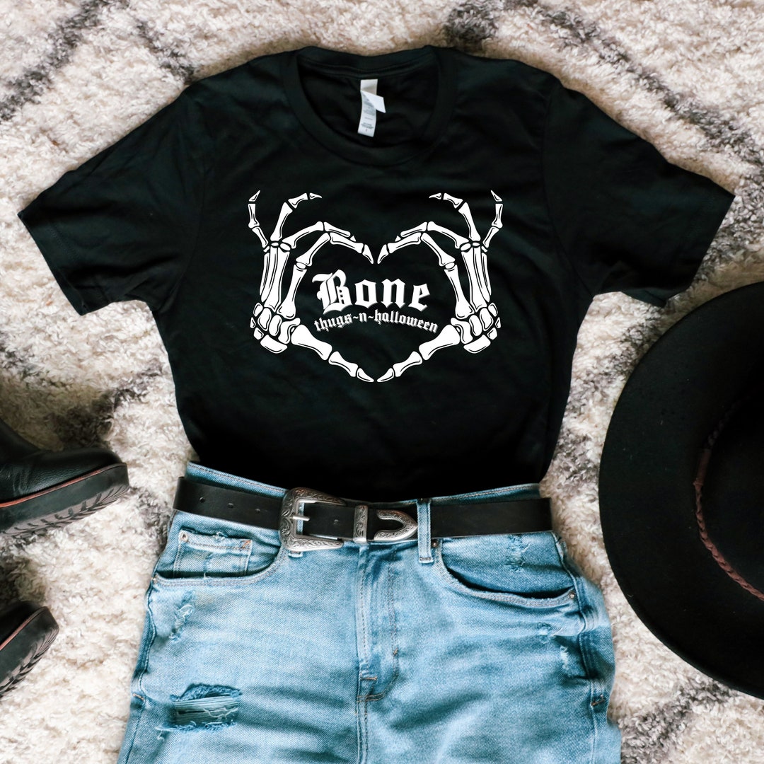 Bone Thugs and Halloween Skeleton Heart T-shirt - Etsy