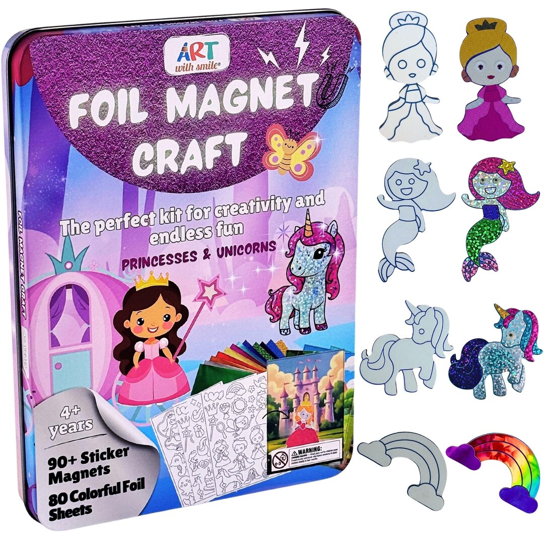 Foil Fun Art Kit for Kids - Reusable Princesses and Unicorns for Girls ...