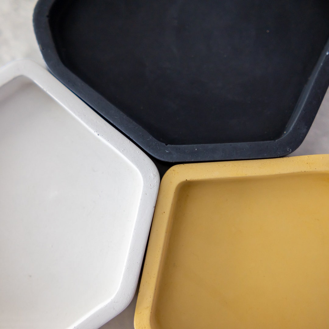 Modern Asymmetrical Concrete Trays Beautiful Natural Colors - Etsy