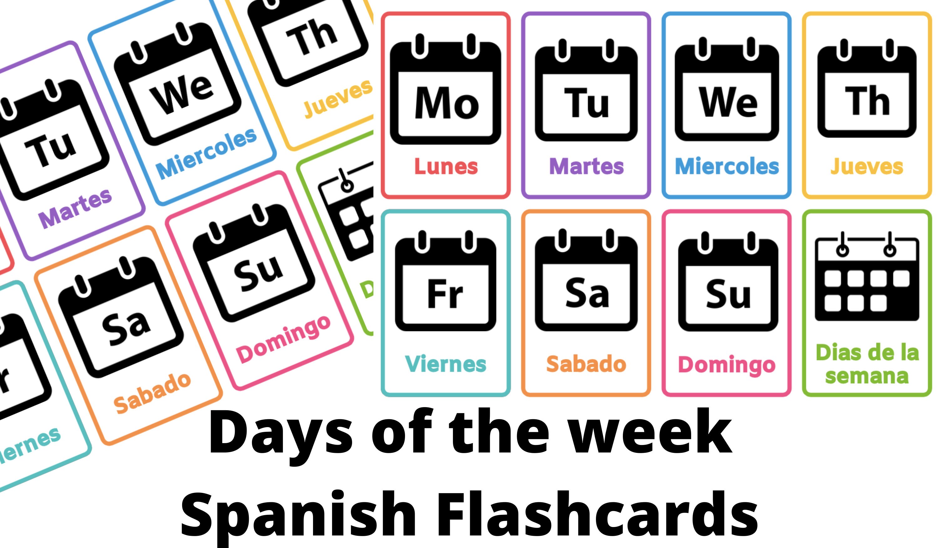 Spanish Days of the Week Flashcards Dias De La Semana Para | Etsy