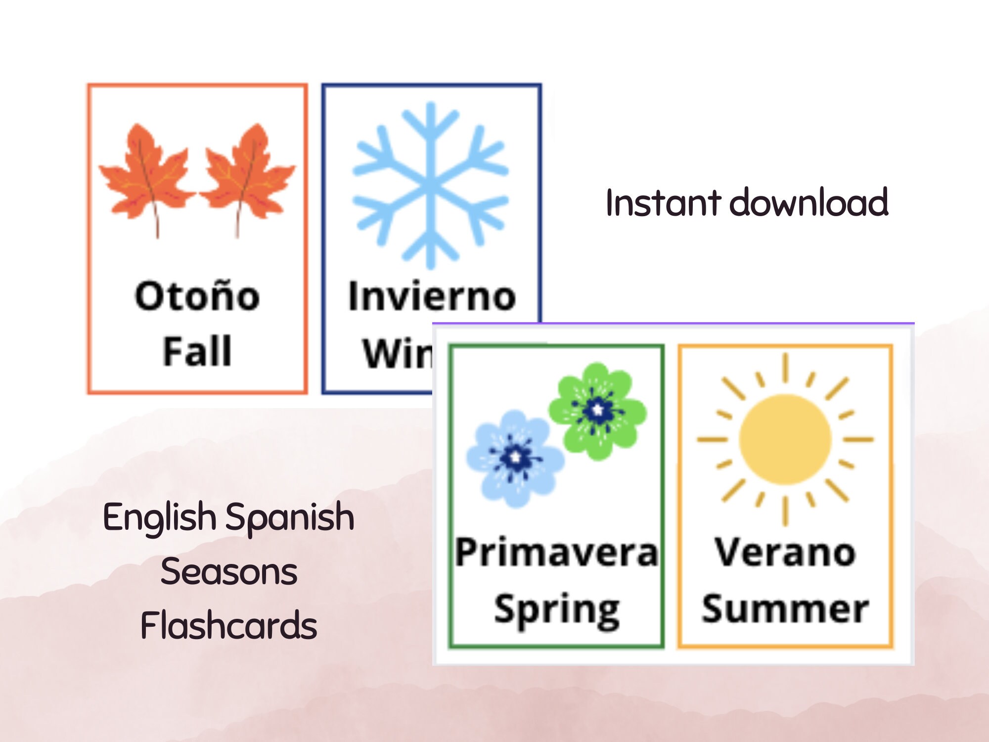 Las Estaciones the Seasons Bilingual Teach Your Children - Etsy