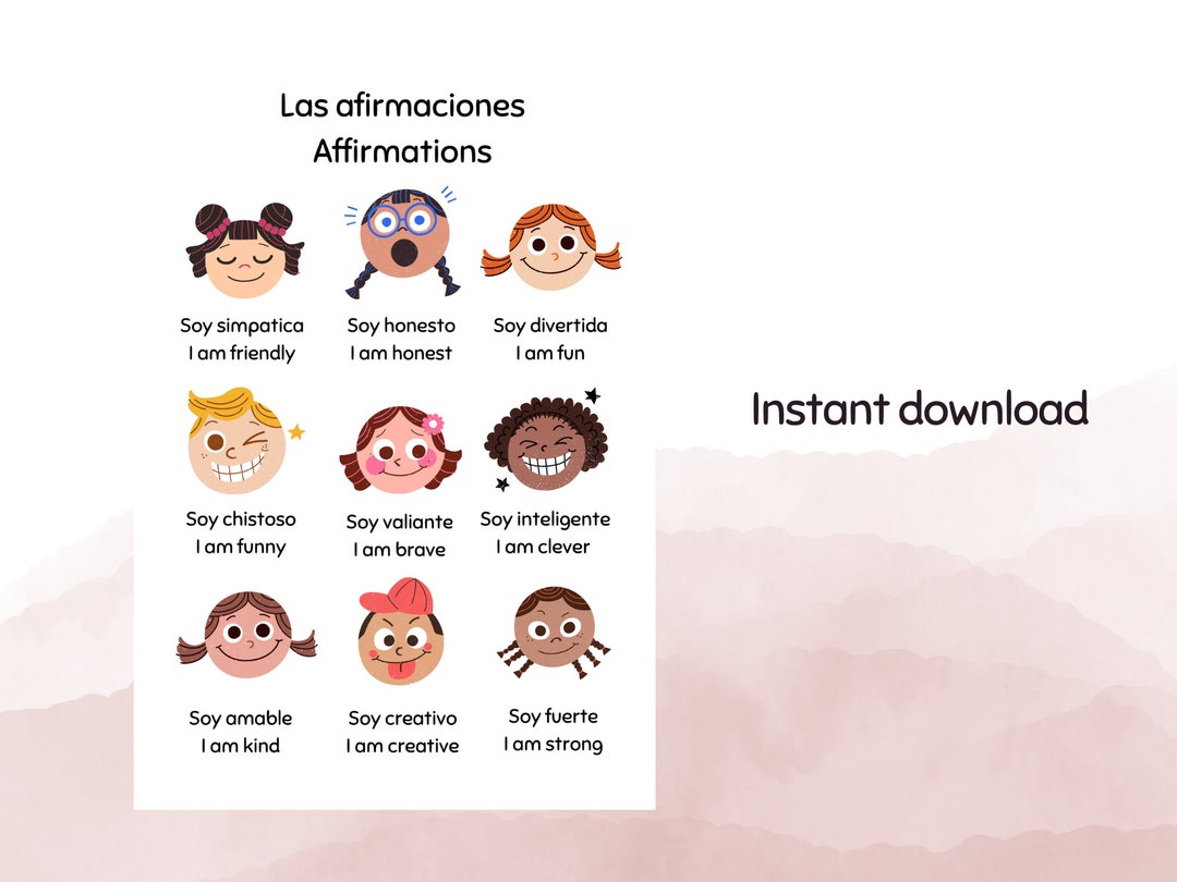 Spanish & English Affirmations Poster Printable Preschool - Etsy