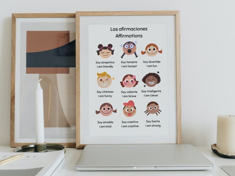 Spanish & English Affirmations Poster Printable Preschool - Etsy