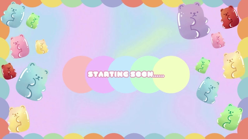 Gummy Bear Rainbow: Streamer's Animated Break Screen Vtuber Overlay Streaming Loading Screens - Etsy