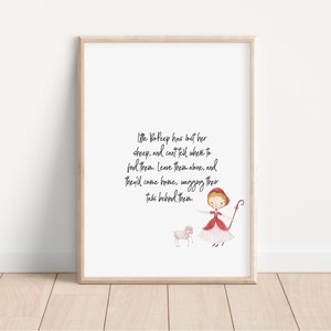 Nursery Rhyme Little Bo Peep Printable Watercolor Wall Art - Etsy