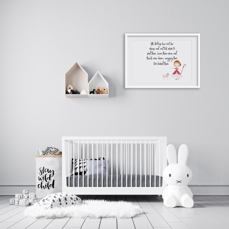 Nursery Rhyme Little Bo Peep Printable Watercolor Wall Art - Etsy