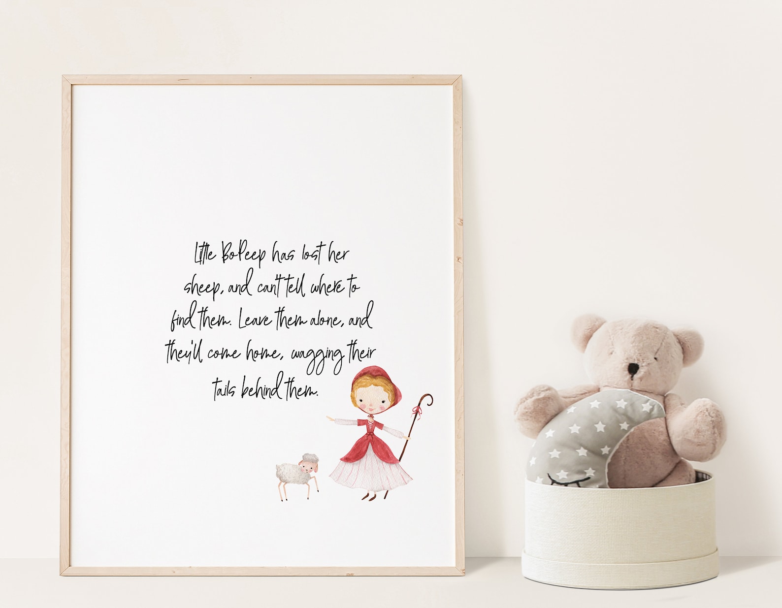 Nursery Rhyme Little Bo Peep Printable Watercolor Wall Art - Etsy