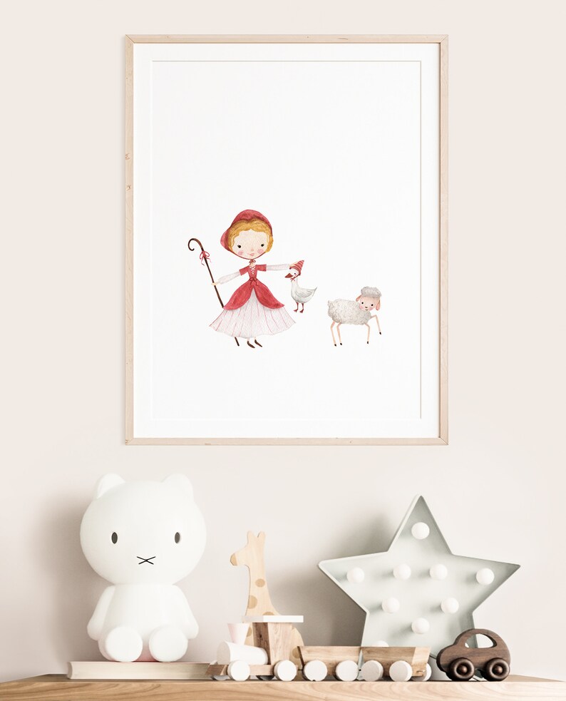 Little Bo Peep, Sheep and Mother Goose Printable, Nursery Rhyme ...