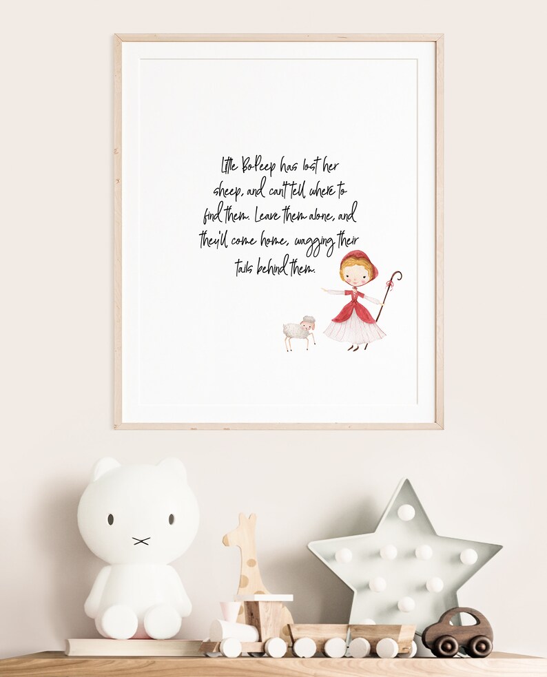 Nursery Rhyme Little Bo Peep Printable Watercolor Wall Art - Etsy