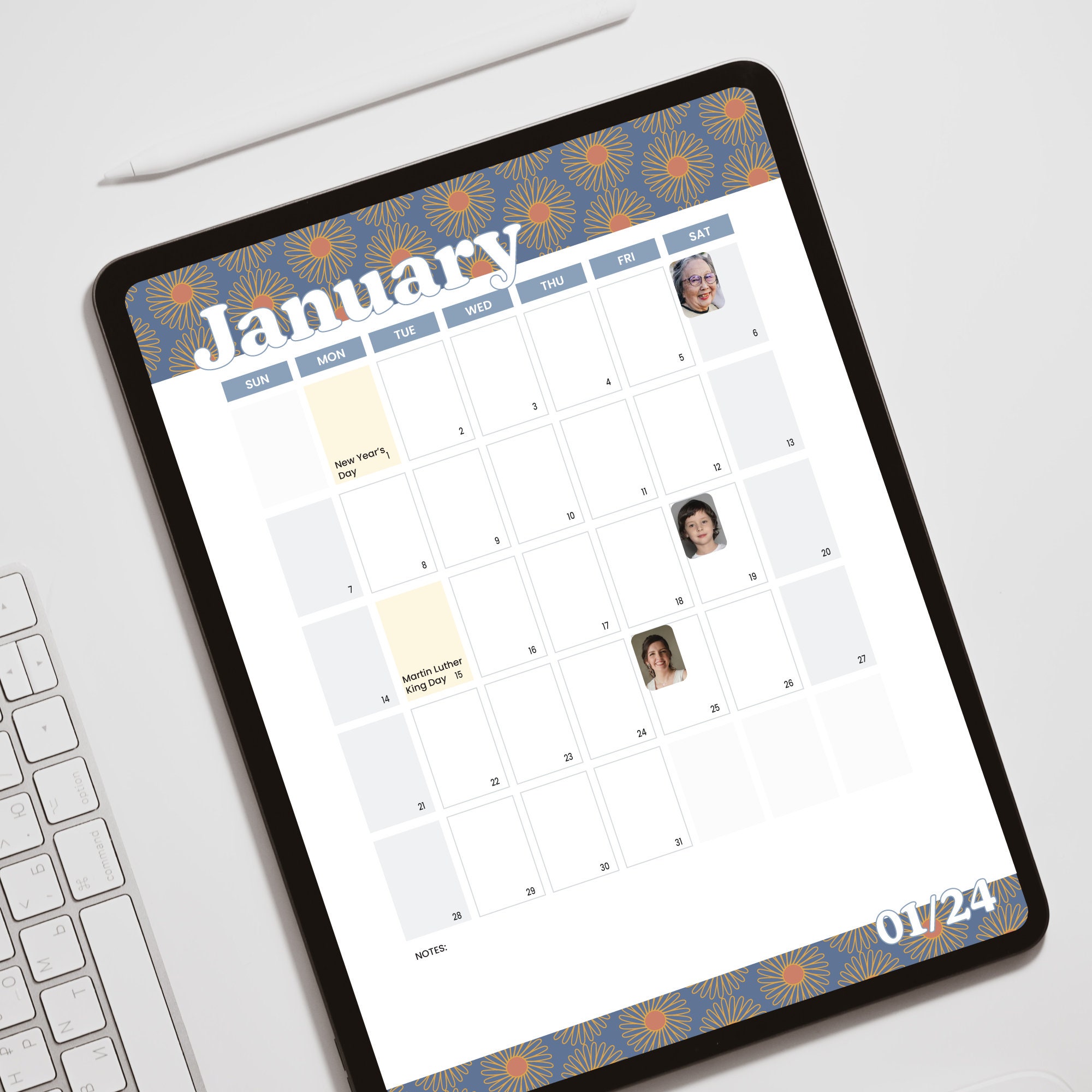 Personalized Birthday Calendar 2024 Custom Photo Dates Planner - Etsy