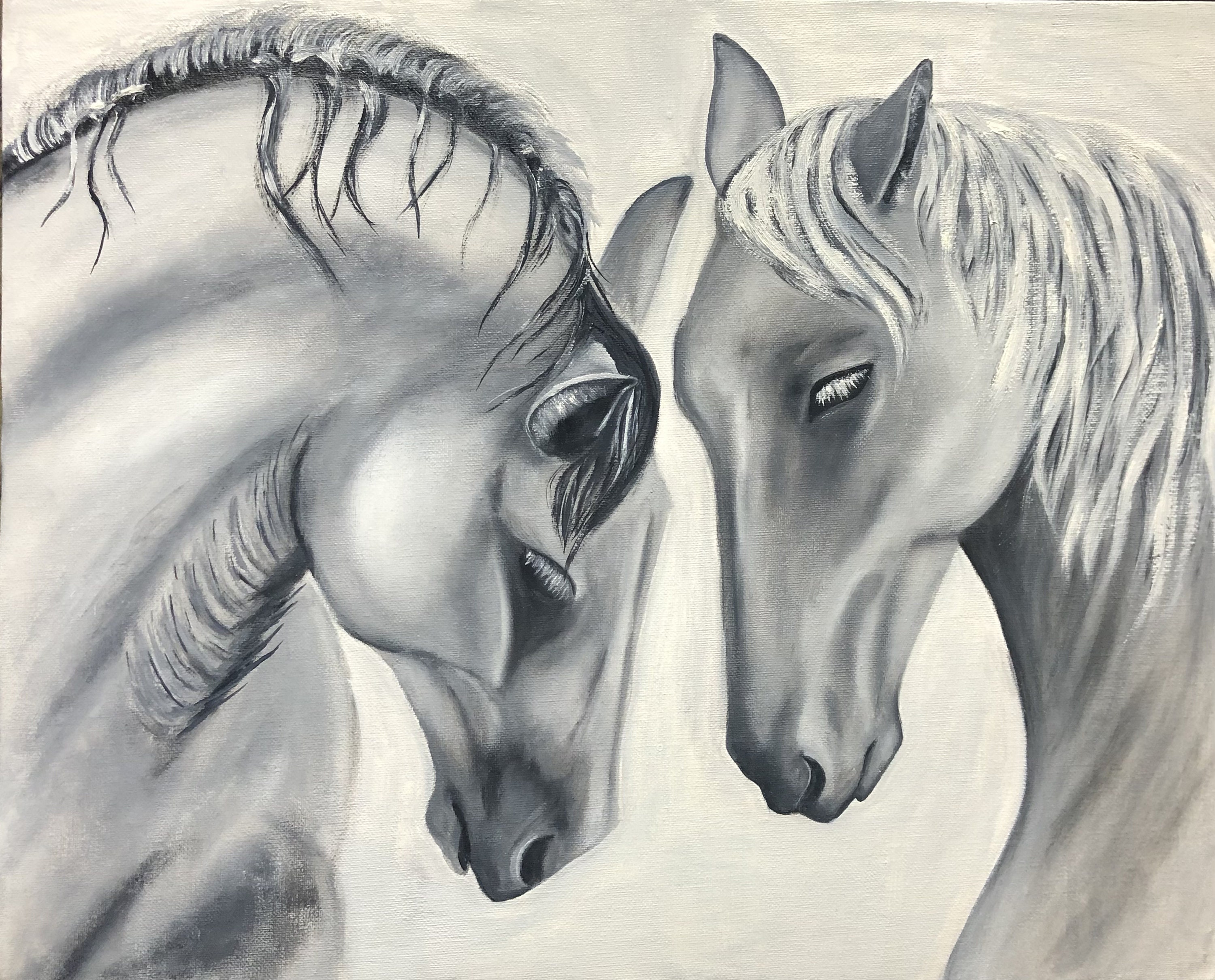Two Horses In Love Painting