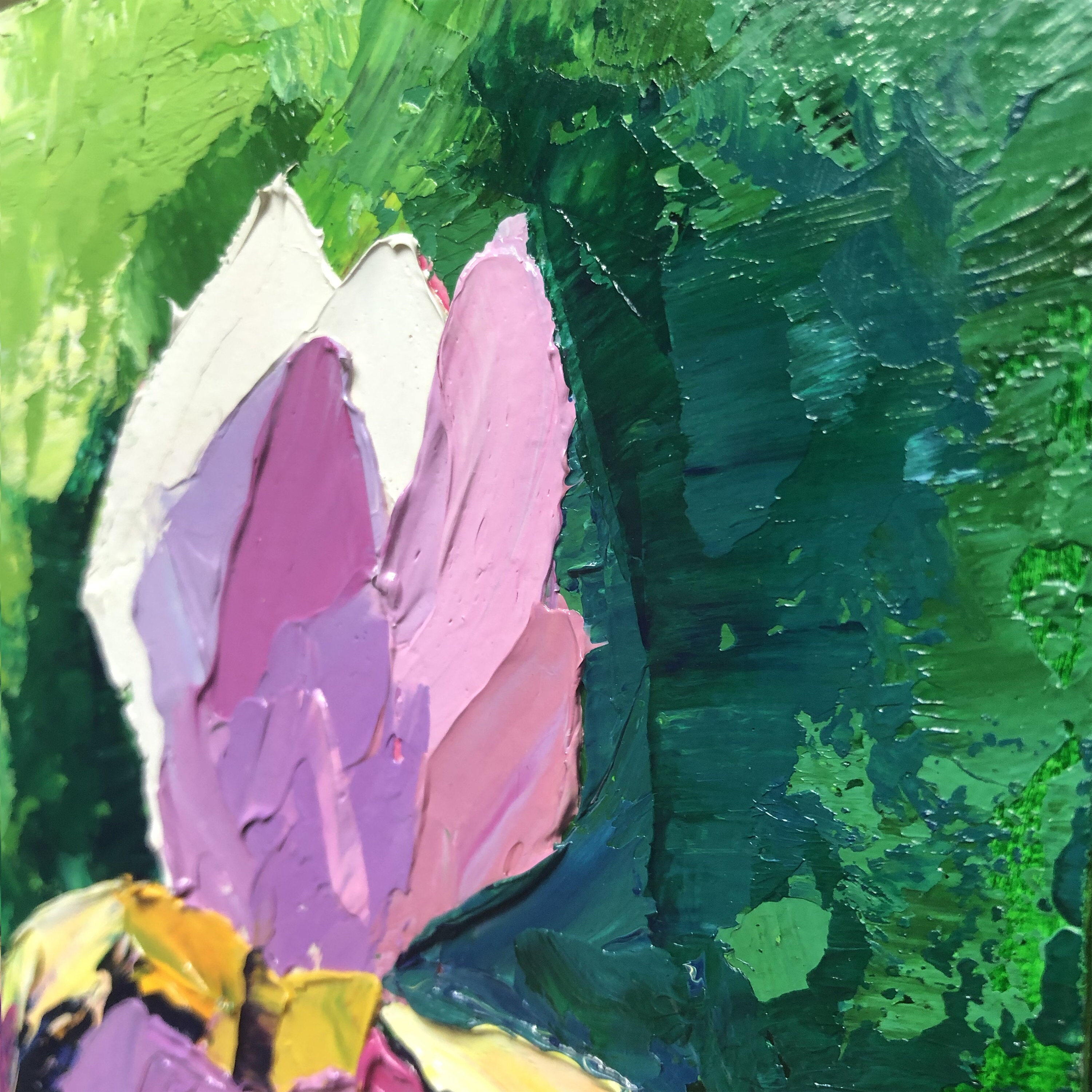 Wall Décor Impasto Original Still Life Oil Colorful Irises Painting ...