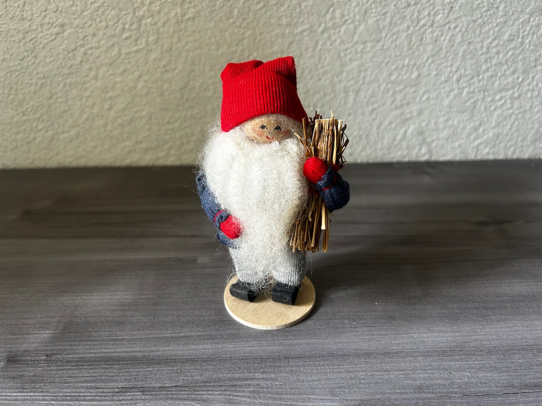 Vintage Butticki of Sweden Wood Tomte Doll, Boy Skier, Verkstan ...