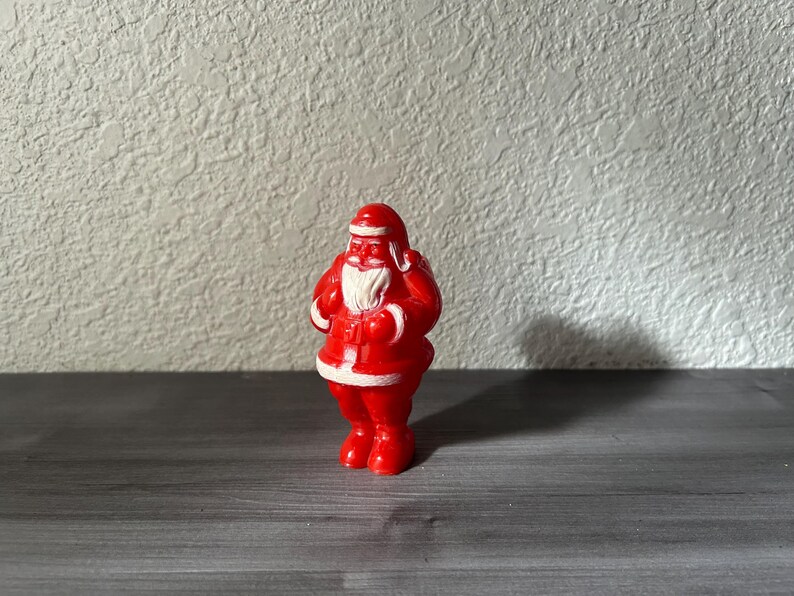 Vintage Christmas Hard Plastic Santa Ornament, Mid Century Santa Claus ...