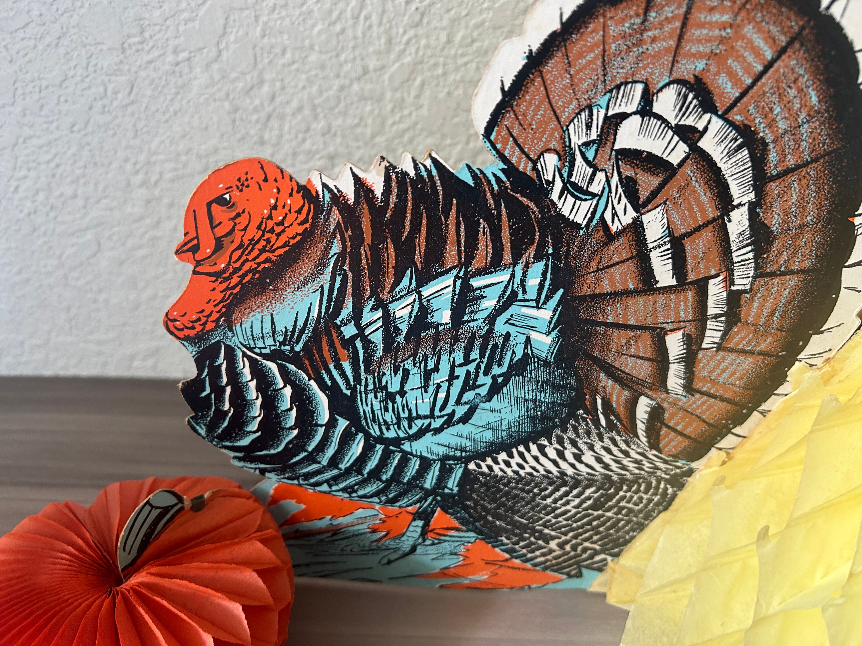Vintage Beistle Turkey Holiday Die Cut Honeycomb Halloween - Etsy