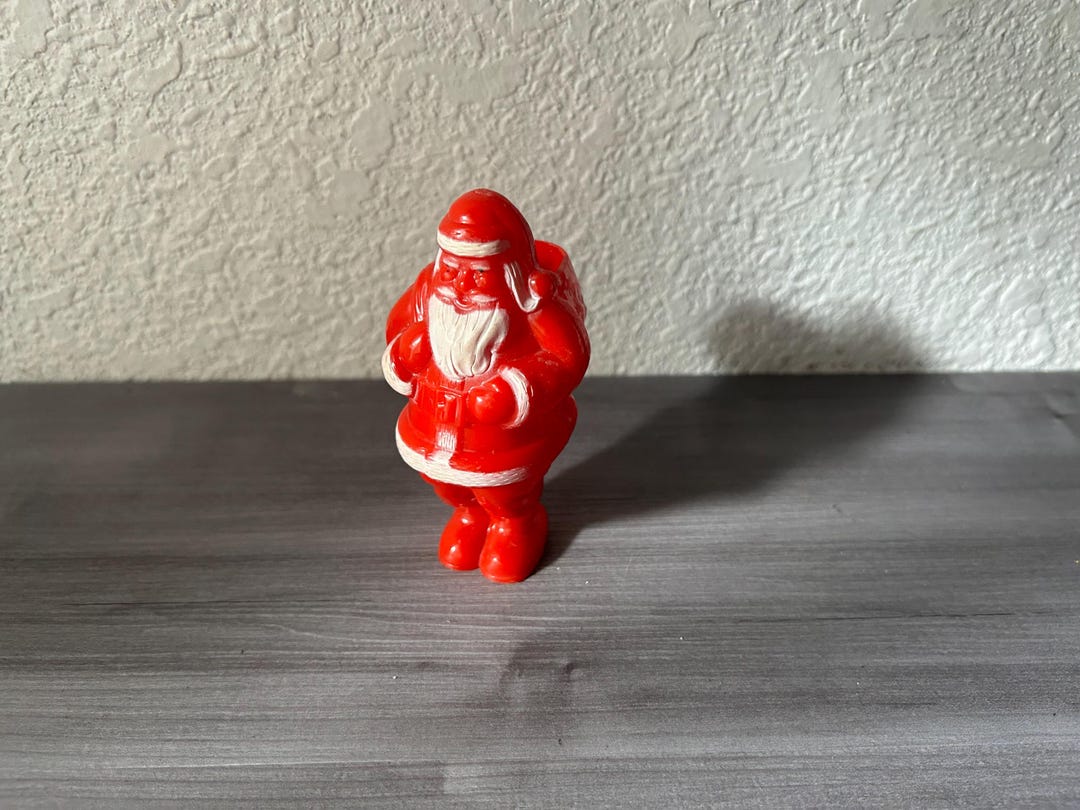 Vintage Christmas Hard Plastic Santa Ornament, Mid Century Santa Claus ...