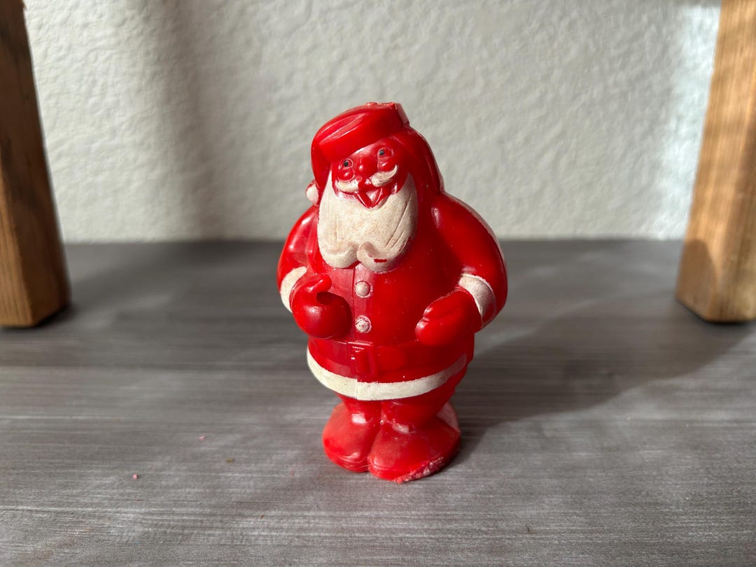 Vintage Christmas Hard Plastic Santa Ornament, Mid Century Santa Claus ...