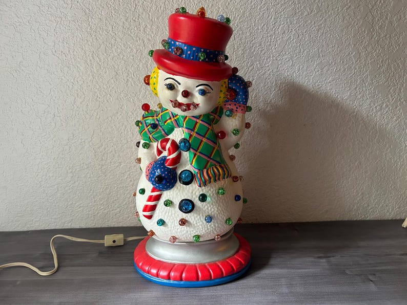 Vintage Atlantic Mold Ceramic Light up Christmas Snowman, Vintage Hand ...