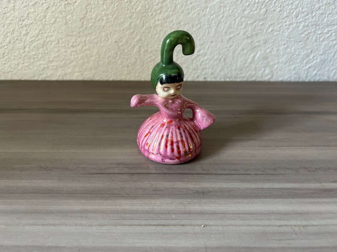 Vintage Ceramic Elf Figurine, Pink Elf Pixie Figurine, Christmas Elf ...
