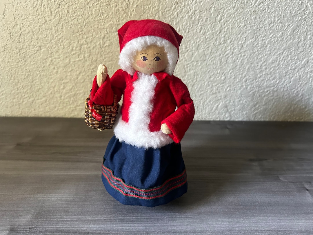 Vintage 8 Butticki of Sweden Wood Tomte Doll, Boy Skier, Verkstan ...