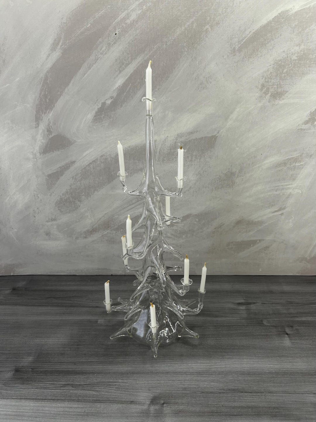 Vintage 12 Parise Vetro of Italy Hand Blown, Clear, Art Glass Tabletop ...