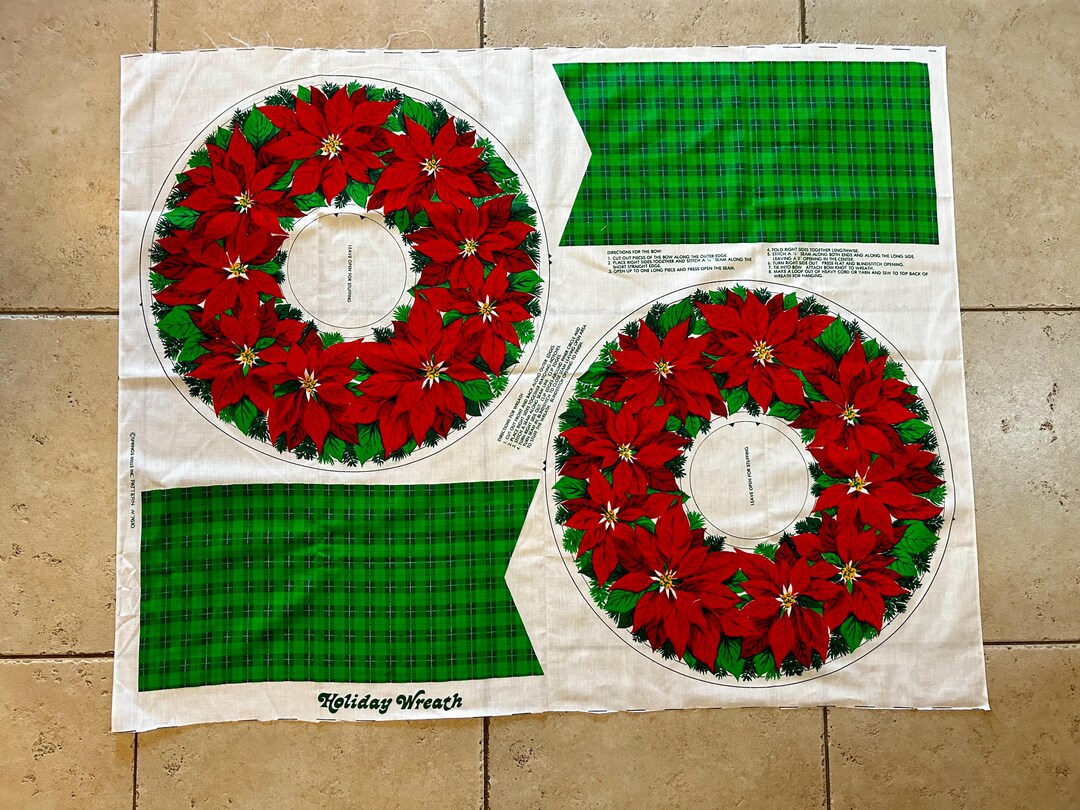 Vintage Christmas Spring Mills Pattern 7610 Prints Christmas Wreath ...