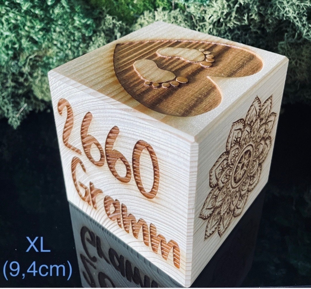 Personalized Wooden Cube, Baby, Birth Gift, Christening Gift, Name Cube ...
