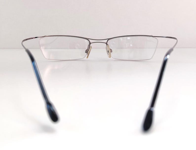 Vintage Titanium Rimless Eyewear Rectangular Optical Eyeglasses Frame ...